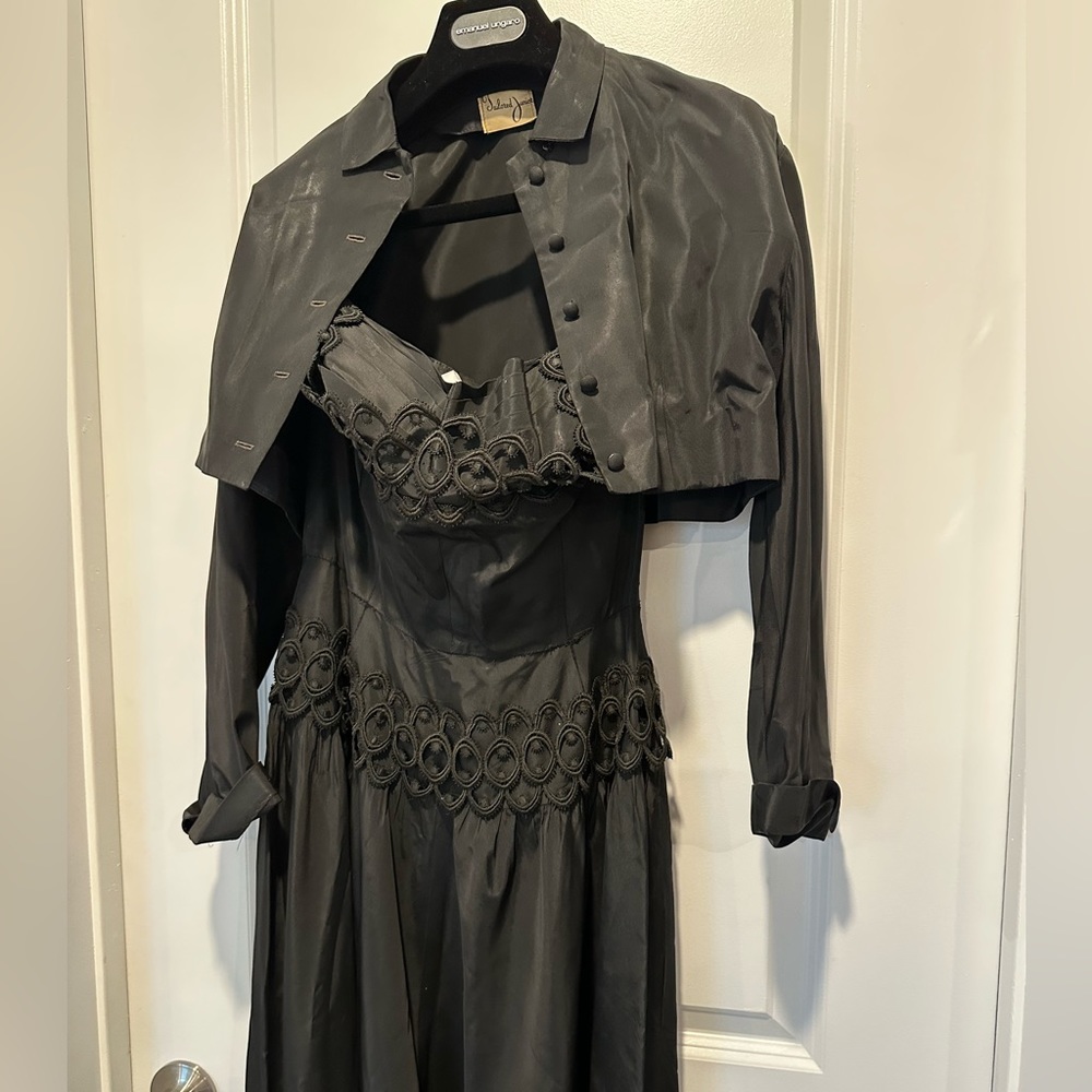 Vintage Junior Tailored Taffeta Strapless Dress And S… - Gem